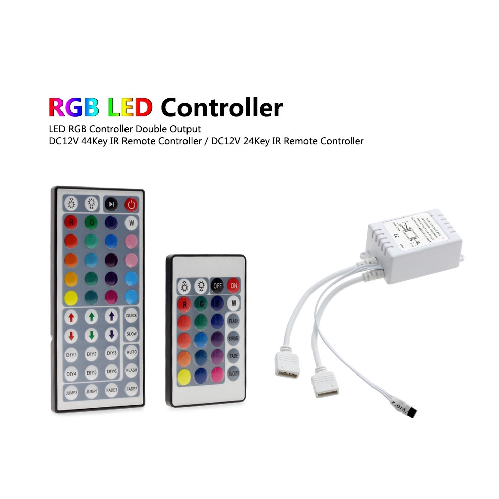 Tranyton Lighting LED RGB Controller DC12V 44 Key / 24 Key Double ...