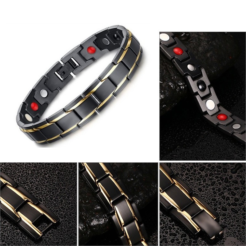 Health Energy Bracelet Men Bio Magnetic Bracelets Jewelry | Shopee ...