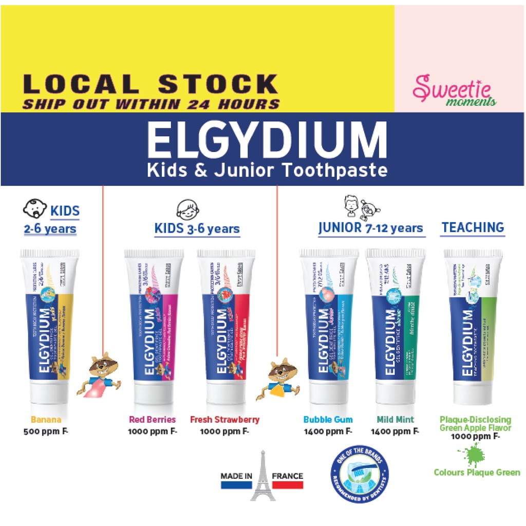 [🇸🇬 STOCK] Elgydium Toothpaste- Kids / Junior Toothpaste Red Berries ...