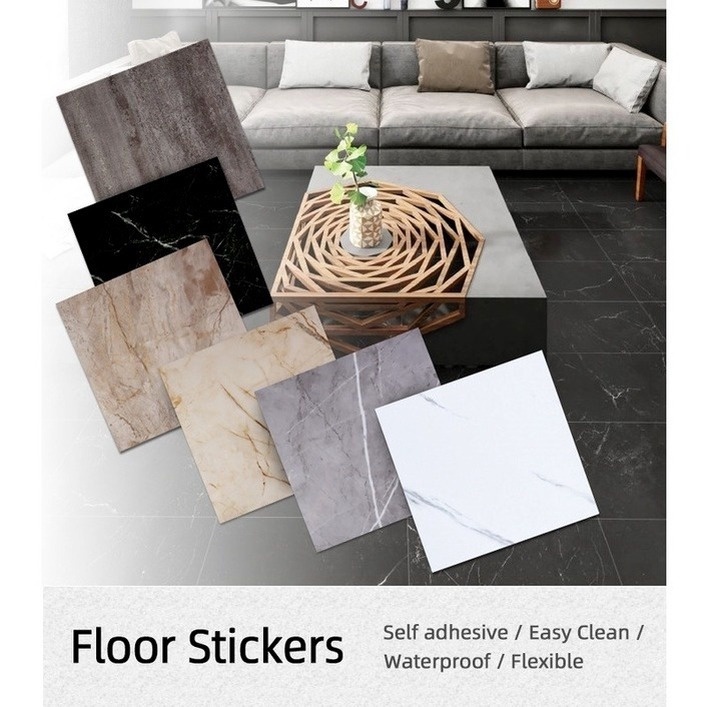 Waterproof Floor Tiles Stickers Self Adhesive Marble Kitchen Bathroom ...