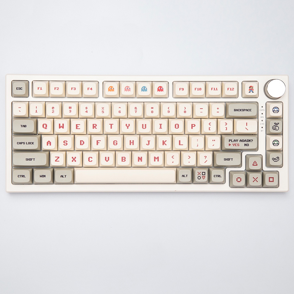Retro Mario Red and White Keycaps XDA profile PBT 129 Keys Suitable for ...