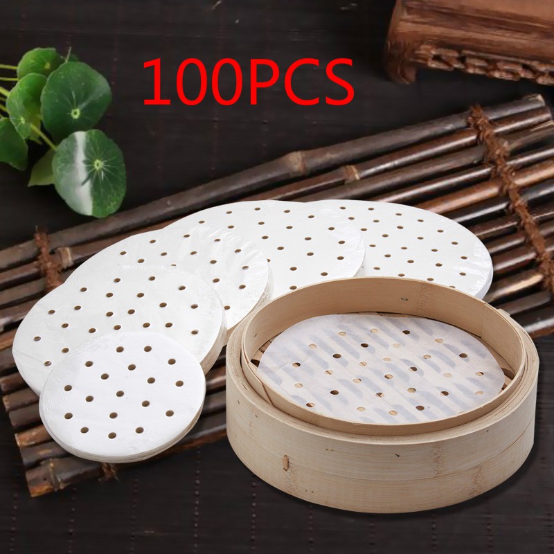 100PCS Round Perforated Parchment Paper Non-Stick Air Fryer Liners ...