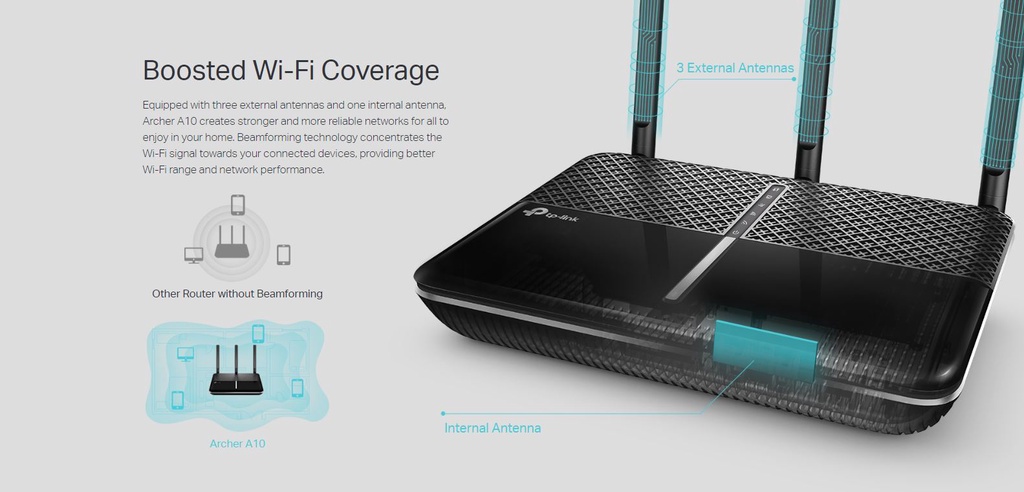 TP-Link AC2600 Smart WiFi Router (Archer A10) - MU-MIMO, Dual B (3 ...