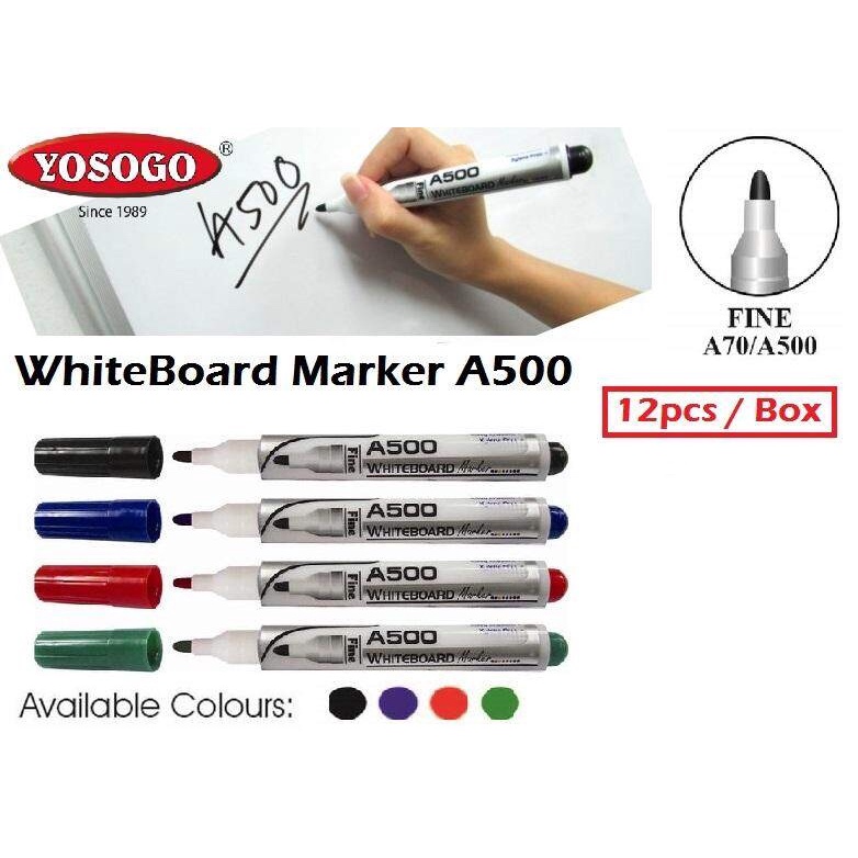 [SG] 12pcs Whiteboard Marker Bullet/Chisel Broad tip Pocket Size Yosogo ...