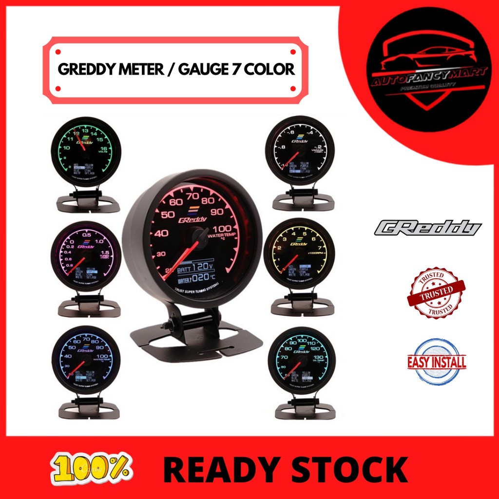 GReddy OEM Digital Meter Gauge With Sensor Water Oil Temp RPM Vacuum ...