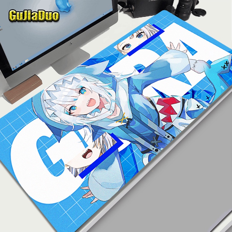 40x80cm Large Anime Gawr Gura Mouse Pad Pc Gamer Laptop Rubber Lockedge ...