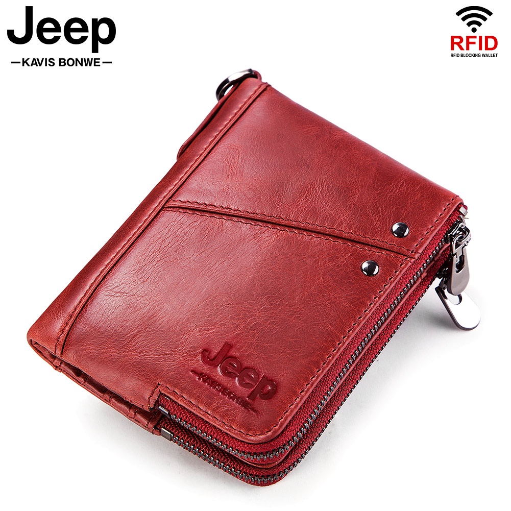 Women Wallet Genuine Leather Female Red Rfid Coin Purse Small Walet ...