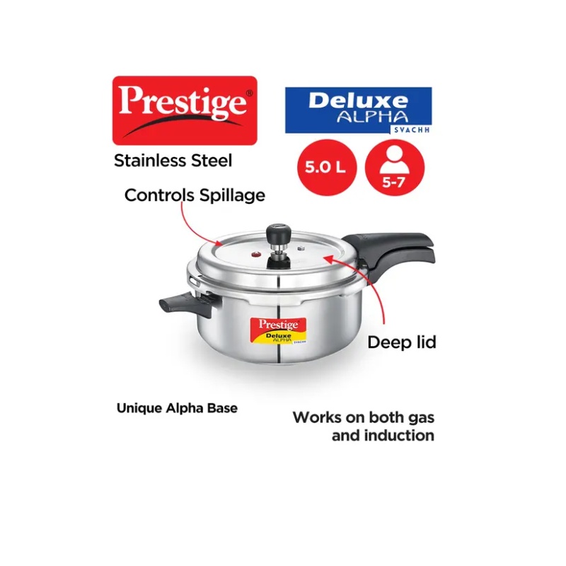 PRESTIGE SAVCHH STAINLESS STEEL PRESSURE COOKER PAN 5LTR | Shopee Singapore