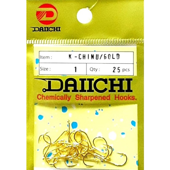 Daiichi K-Chinu Gold Chemically Sharpened Fishing Hook Made In Japan ...