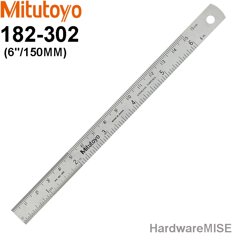 Mitutoyo 182-302 Steel Rule Semi Flexible Rules 6" / 150MM Reference ...