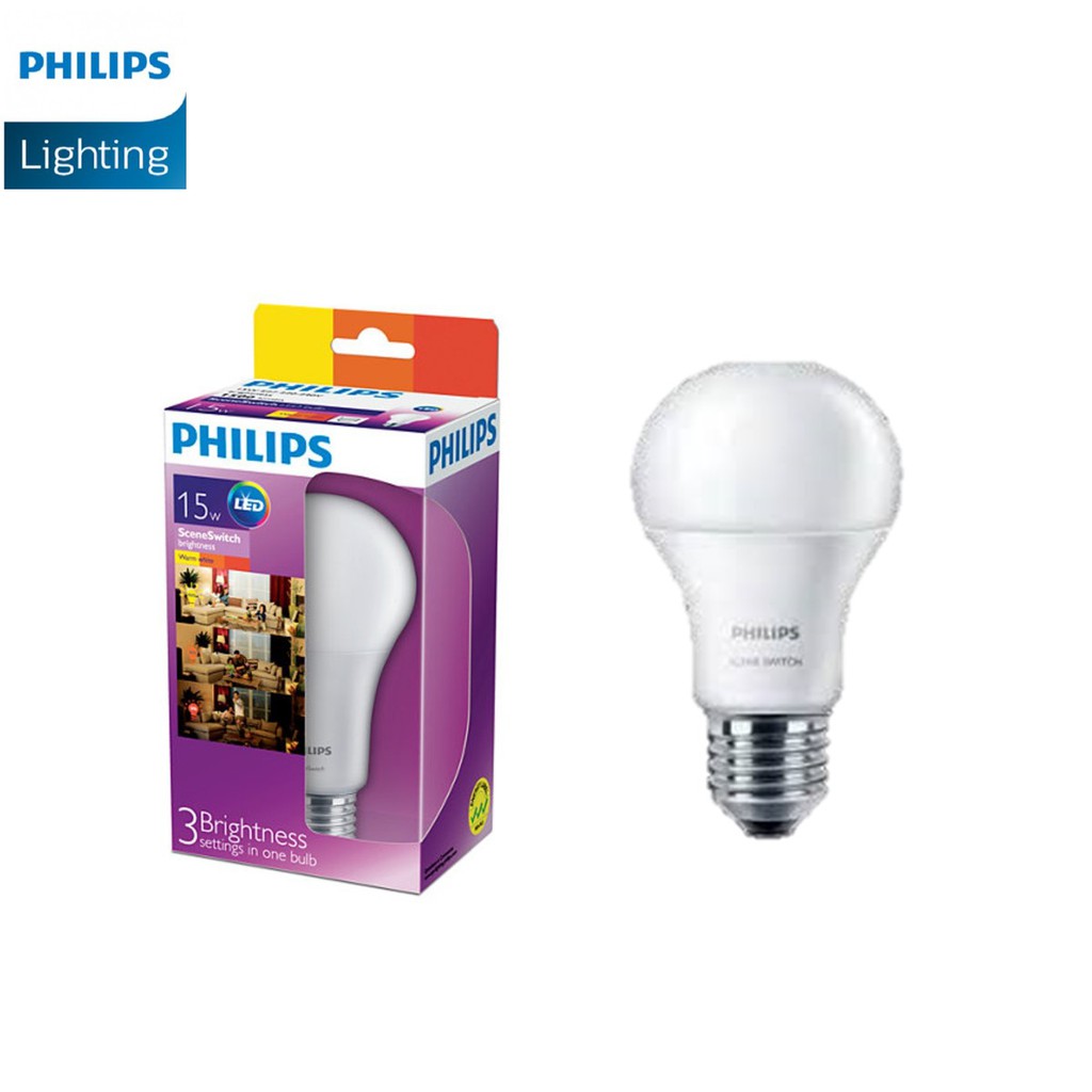 (2 PACKS DEAL) Philips LED A67 Bulb 15W-100W SceneSwitch brightness in ...