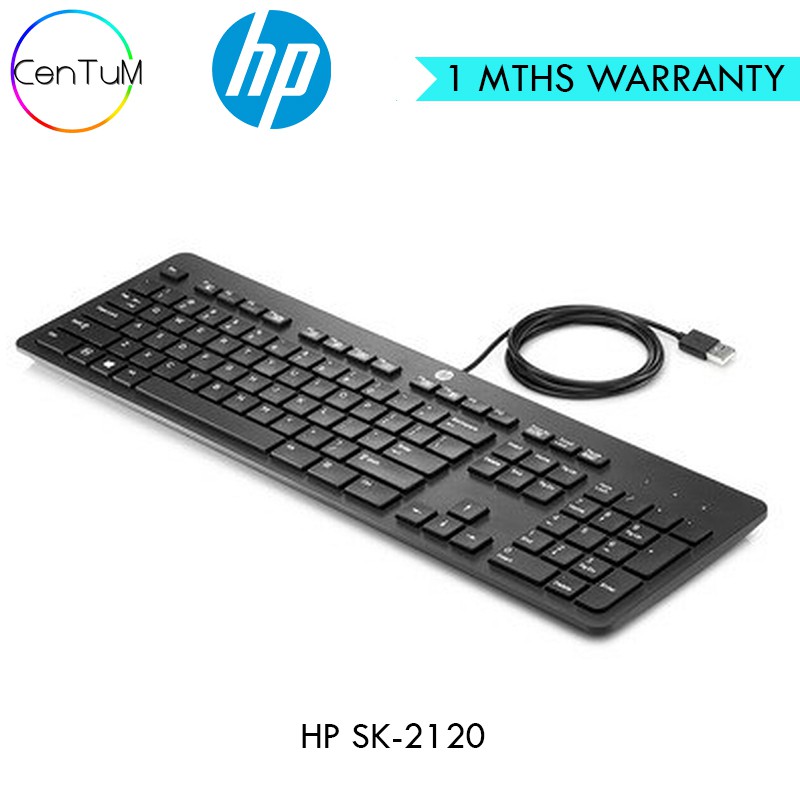 HP SK-2120 USB Wired Slim Keyboard | Shopee Singapore