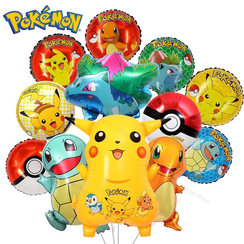 Pokemon Cartoon Aluminum Film Balloons Cute Pikachu Charmander ...