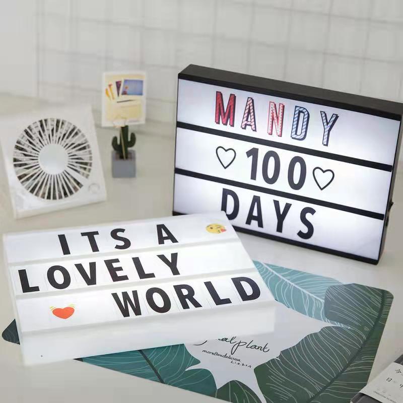 DIY LED number letter Lightbox Display Light Box with Lettercards A4 ...