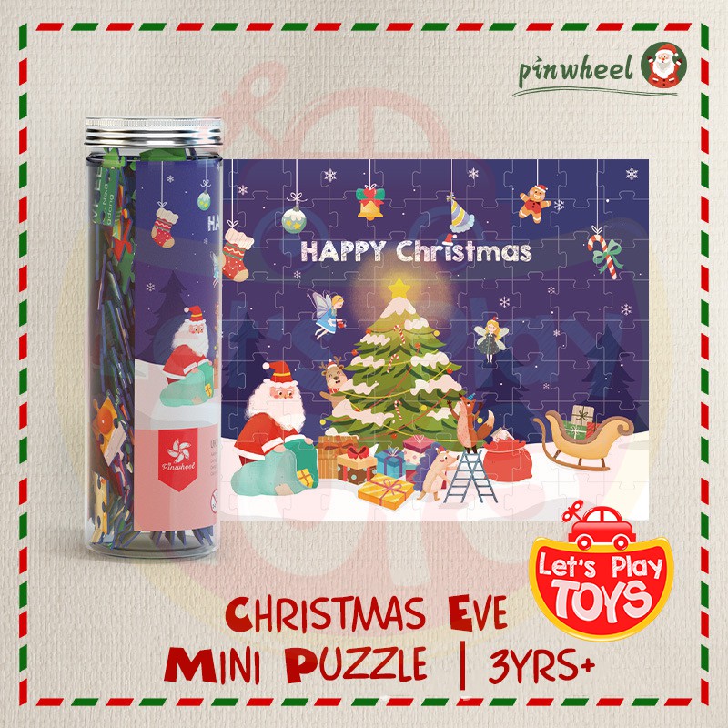 Kids Puzzle Pinwheel Mini Puzzle [Christmas Eve] (90pcs) 迷你罐装拼图 ...
