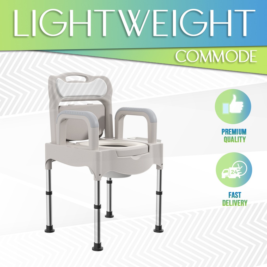 PORTABLE ALUMINIUM COMMODE CHAIR (NON RUSTY) | Shopee Singapore