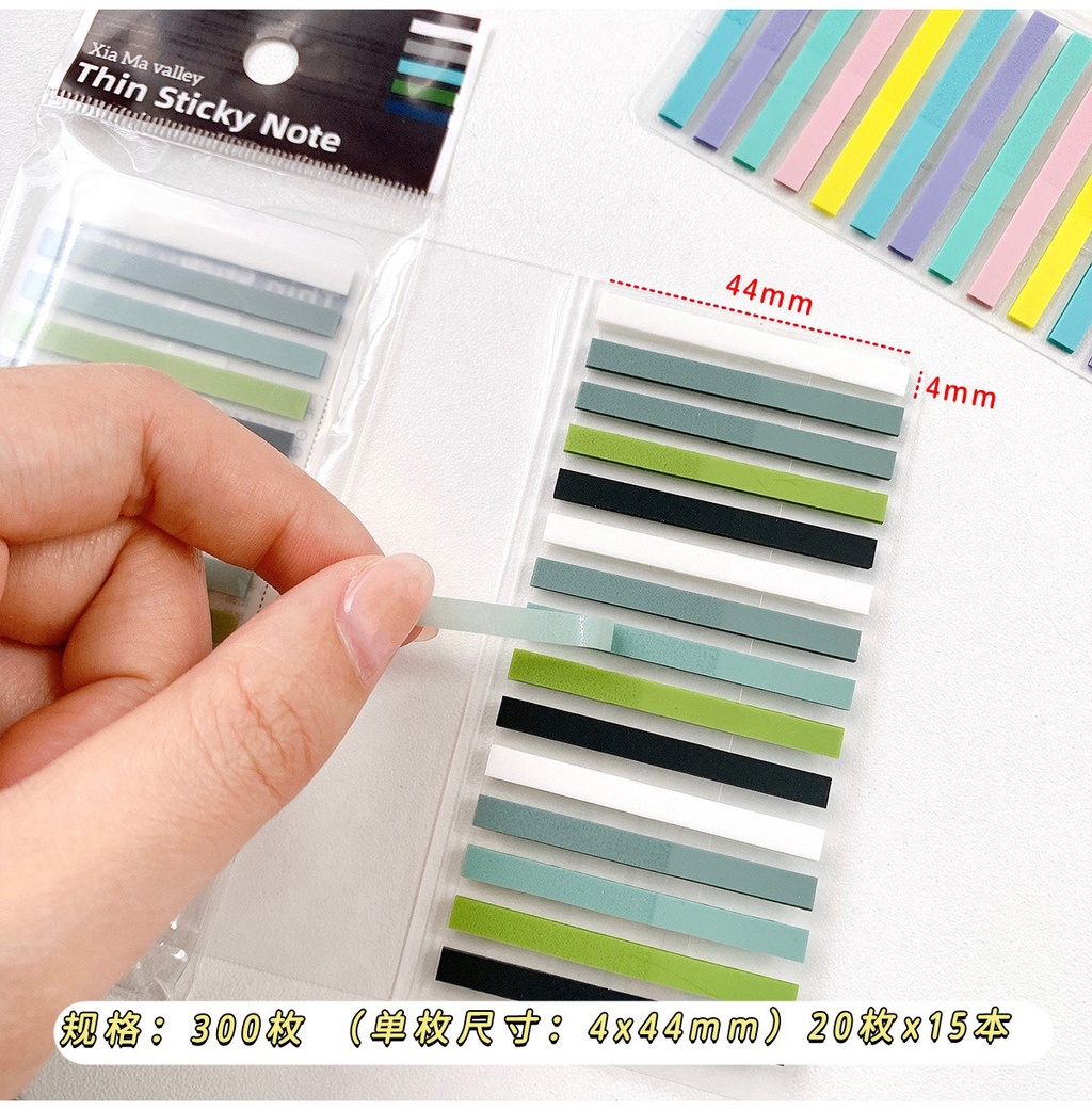 Super-Fine Index Stickers, Small Narrow Sticky Notes, Translucent ...