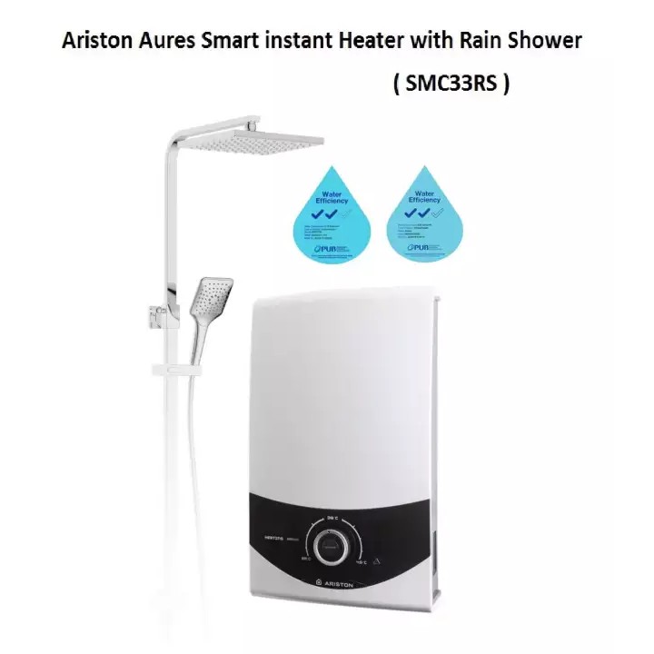 Ariston Aures Smart Instant water Heater with Rain Shower (SMC33RS ...
