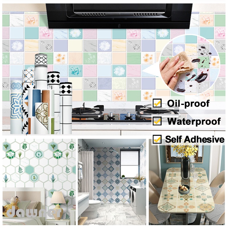 60*500cm Oil-proof Kitchen Stickers Waterproof Wallpaper Self-adhesive ...