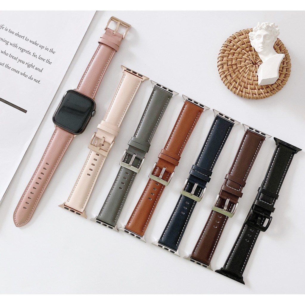 For Smart iWatch Strap Genuine Leather Loop for iWatch Series10 9 8 7 6 ...