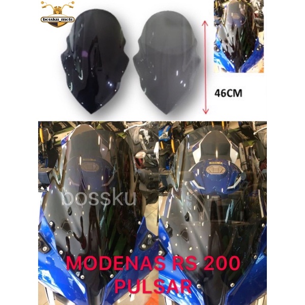 MODENAS PULSAR RS200 WINDSHIELD VISOR 46CM | Shopee Singapore