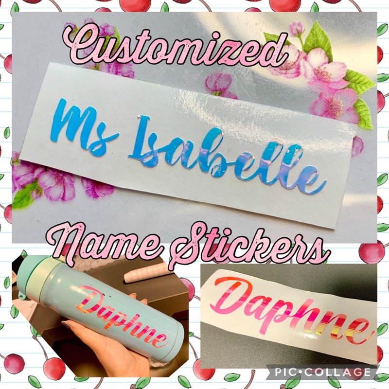 Customized Name Label Vinyl stickers | Waterproof | Lasting | Shopee ...