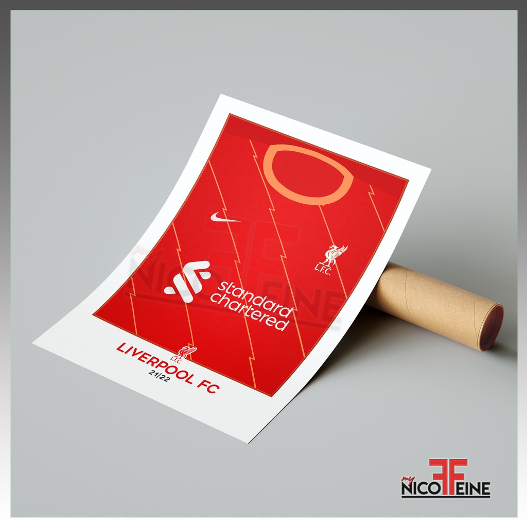 [Poster Only] 21/22 Liverpool FC Home Kit The Reds EPL Premier League ...