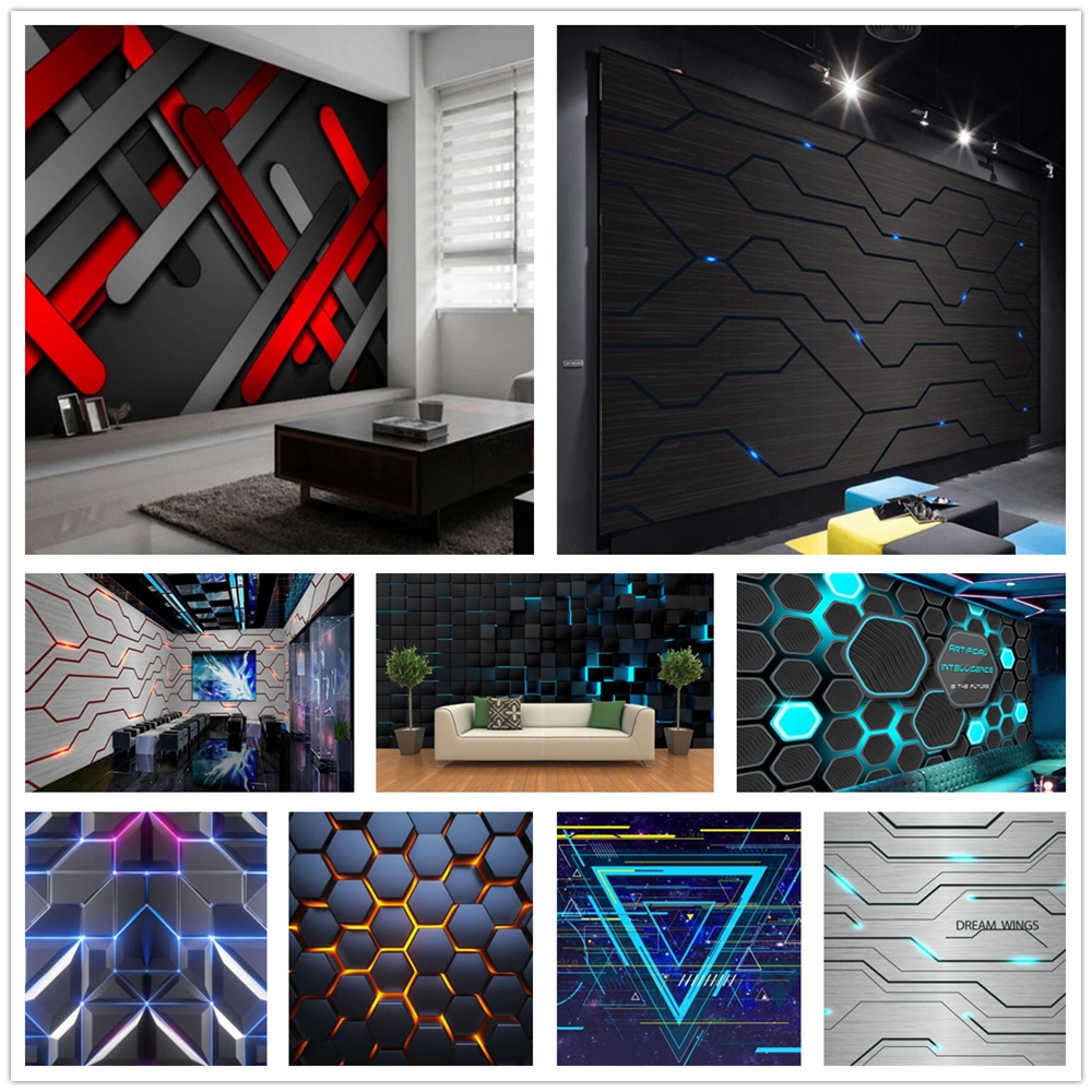 Customized 3D three-dimensional abstract lines geometric squares ...