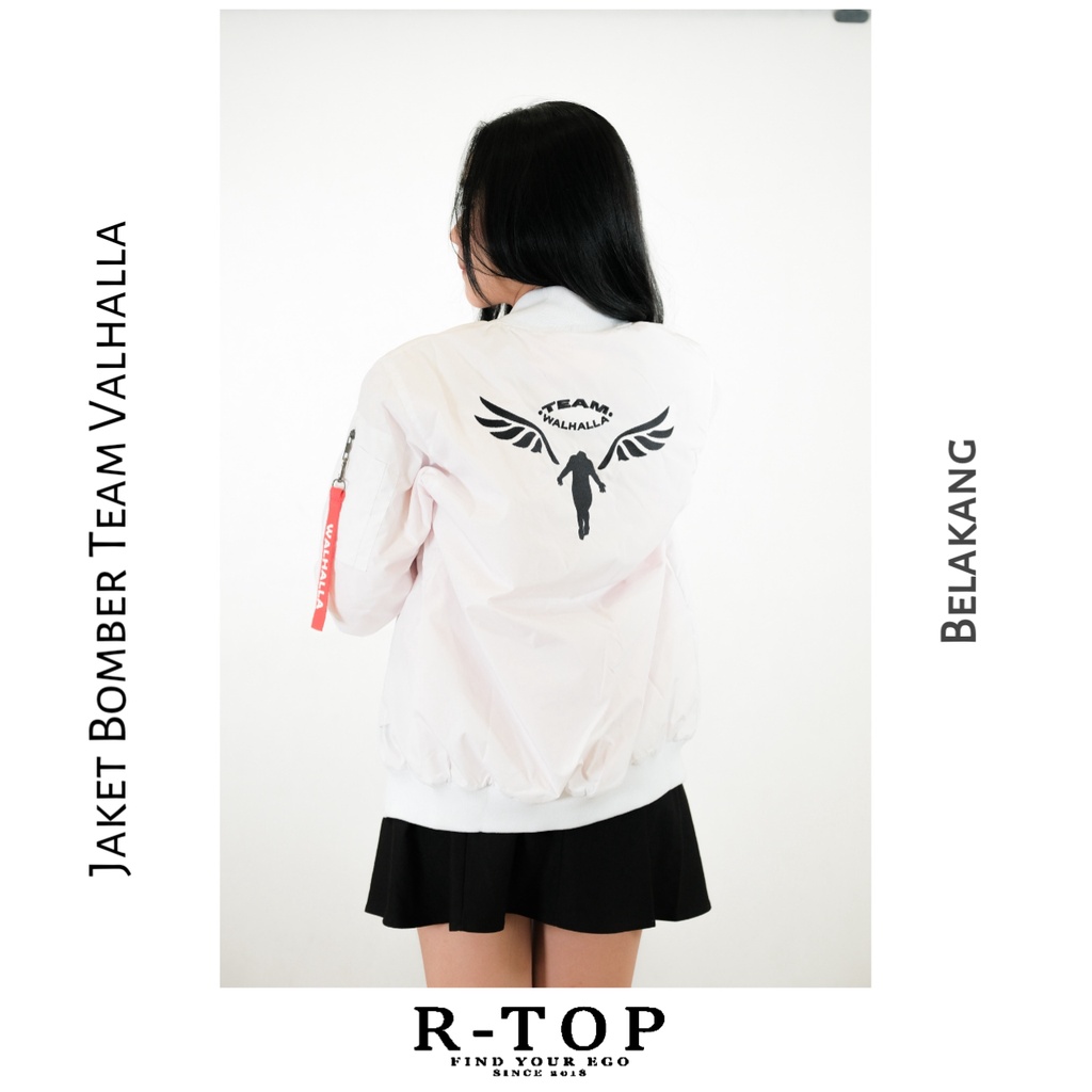 (R-TOP) Anime Tokyo Revengers Team Valhalla Bomber Jacket (White ...