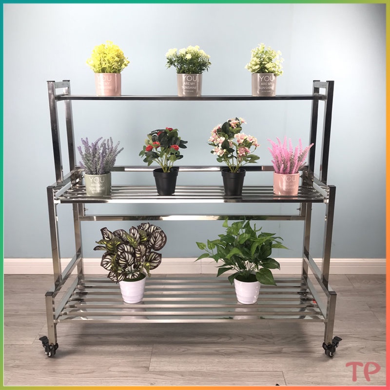 wrought iron flower stand Multi-Layer Ladder Stainless Steel Living ...