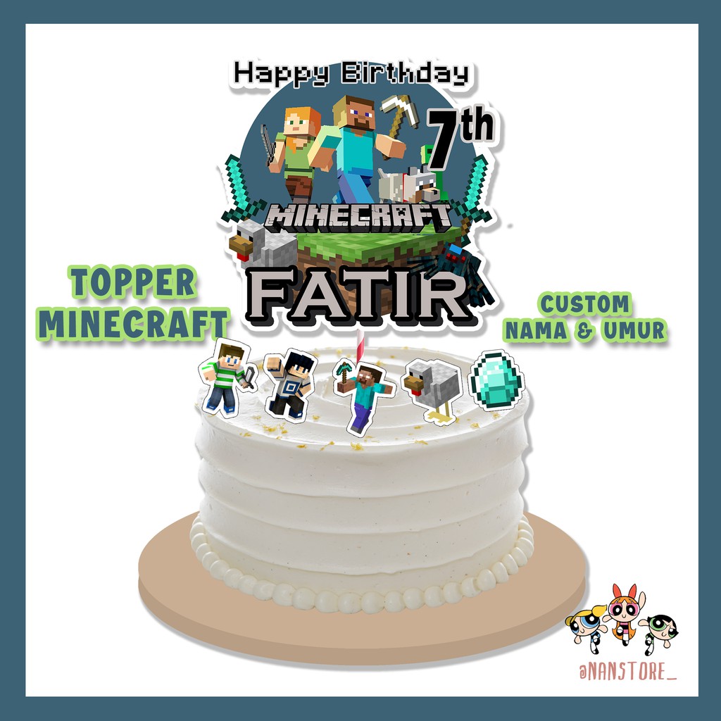 Custom Minecraft Cake Topper | Shopee Singapore