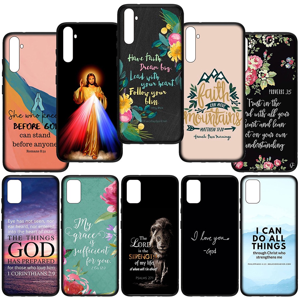 Casing Soft Samsung Galaxy S22 Ultra Plus + S22+ A13 A53 5G Phone Cover B-PG30 Bible Verse Jesus ...