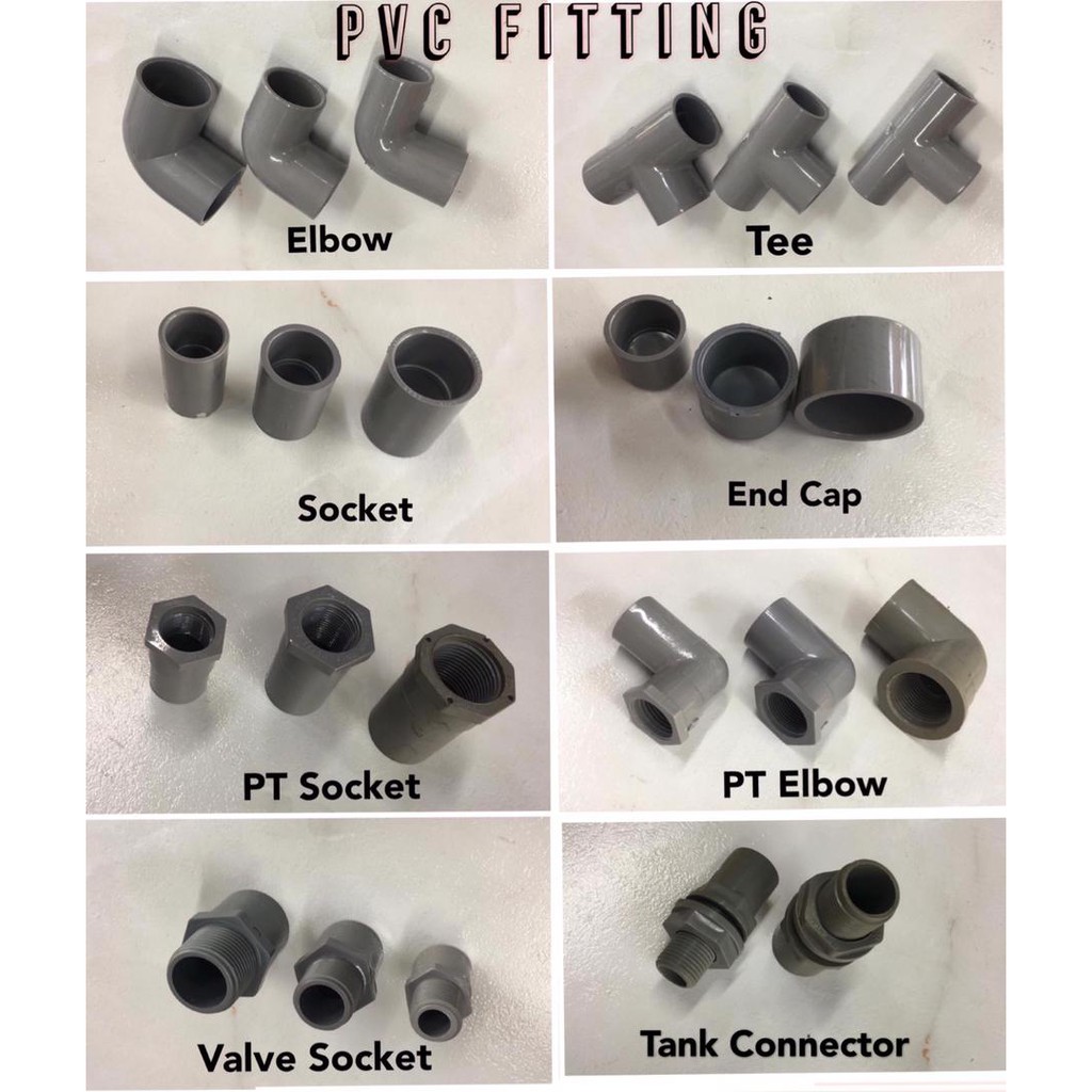32mm PVC Fitting Connector Socket Elbow Tee PT Socket Valve Socket End ...