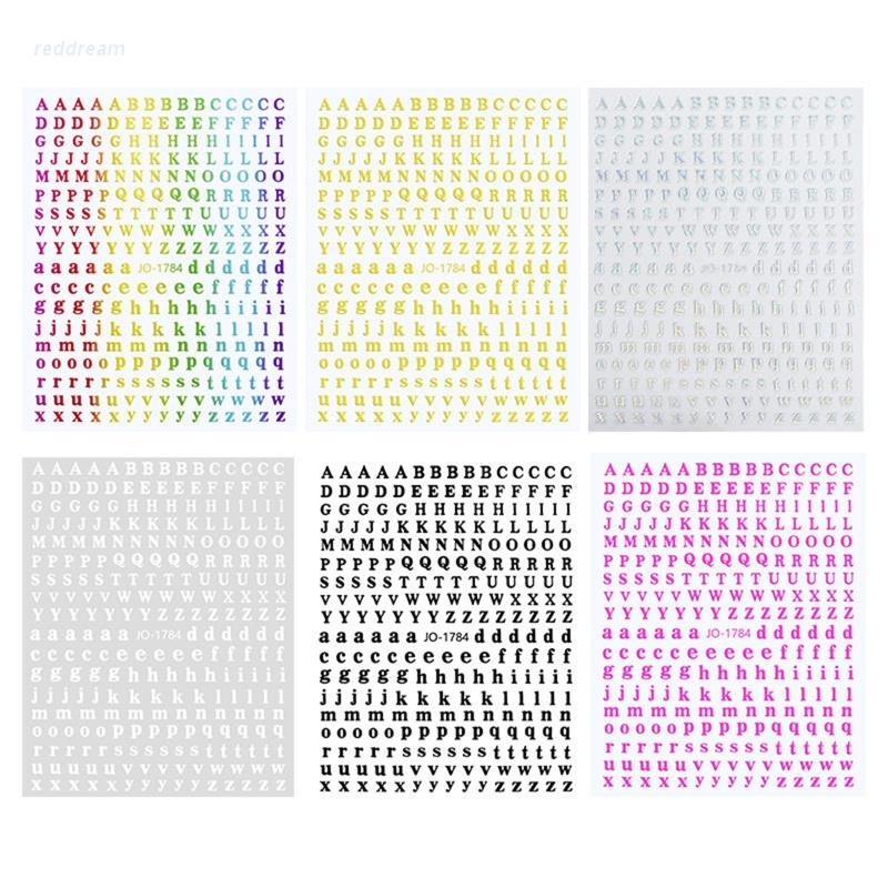 REDD 6pcs/set Small Letter Stickers Self Adhesive Letter Resin Stickers ...