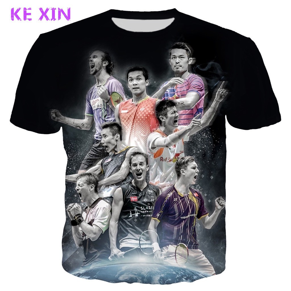 2022KE XIN Badminton Star Lee Chong Wei Lin Dan 3D Print Unisex Short ...