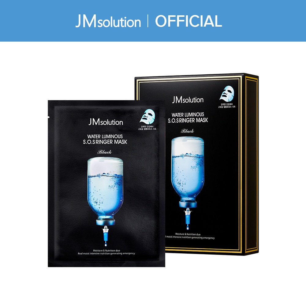 [JMsolution] water luminous s.o.s ringer mask black (10sheets) | Shopee Singapore