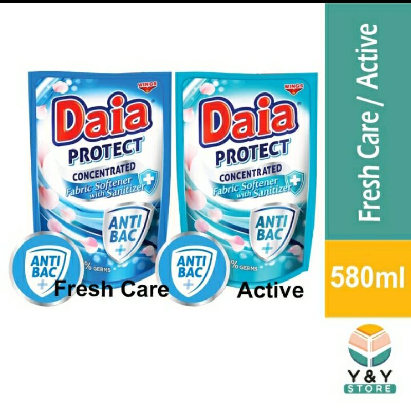 DAIA PROTECT ANTI-BACTERIAL CONCENTRATED FABRIC SOFTENER 580ML | Shopee ...