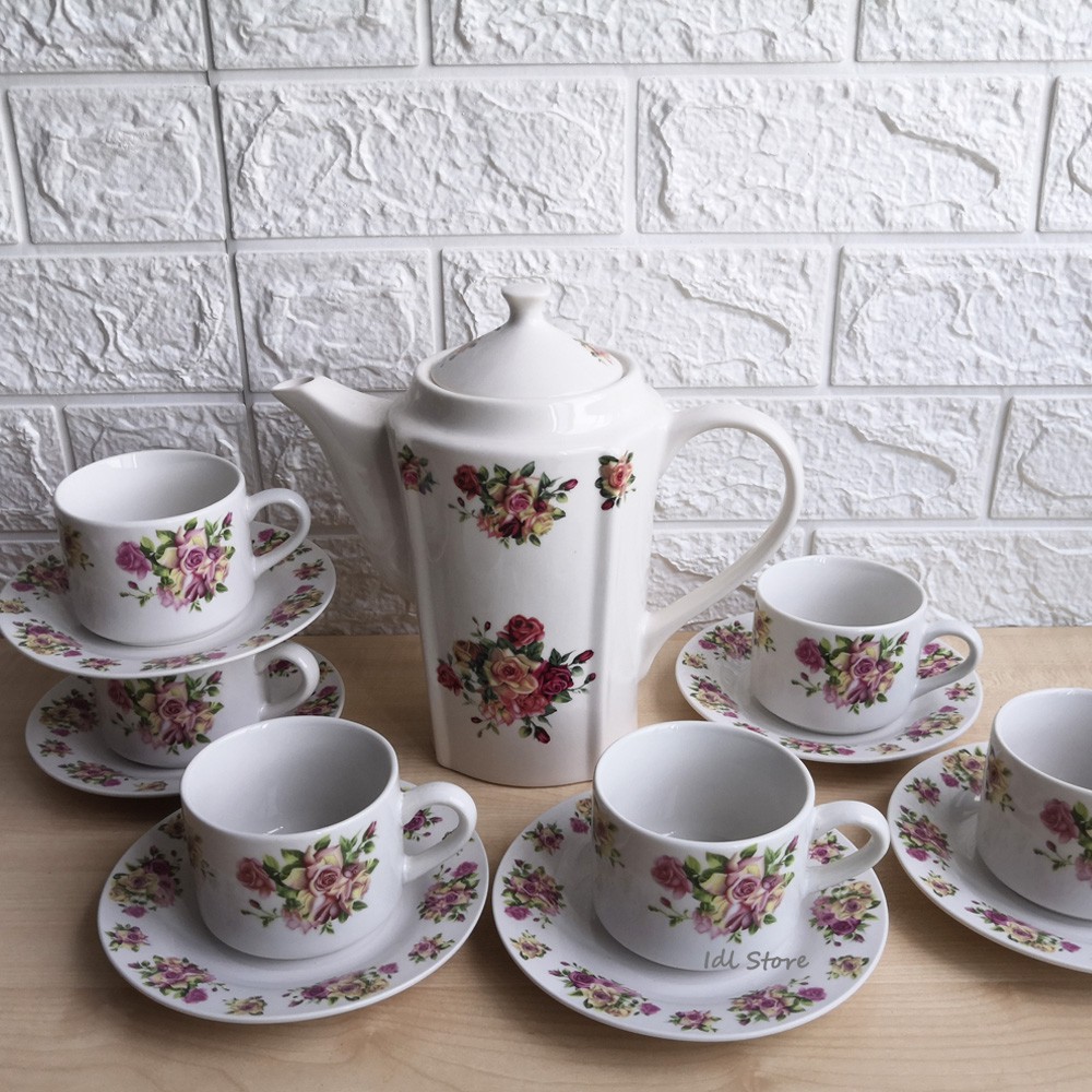 13 Piece Porcelain-ware Tea Set (Excelsa) | Shopee Singapore