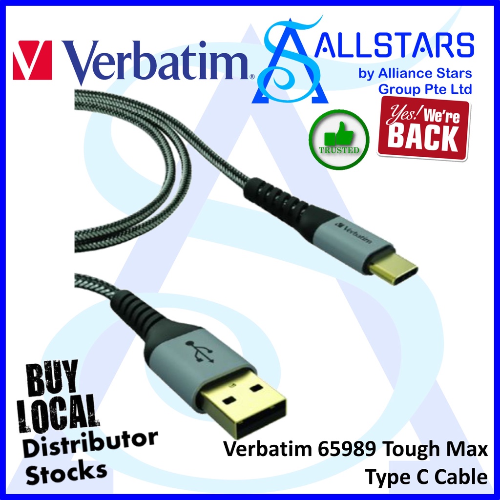 Verbatim 65989 Tough Max Type C Cable / Type-A to C (Warranty 1year ...