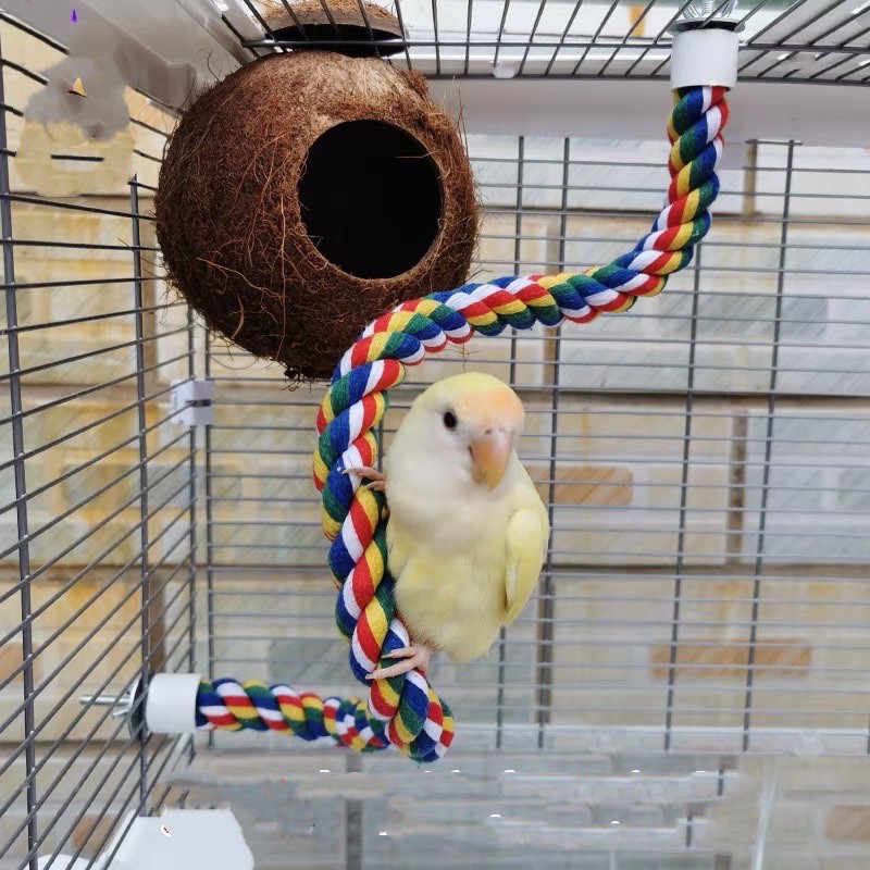 Medium-sized parrot climbing rope cotton rope toy birds toy parrot ...