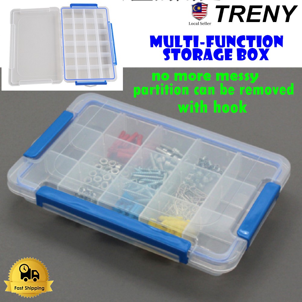 TRENY Grid Box Thread Organizer Storage Box DIY Screw Storage ...