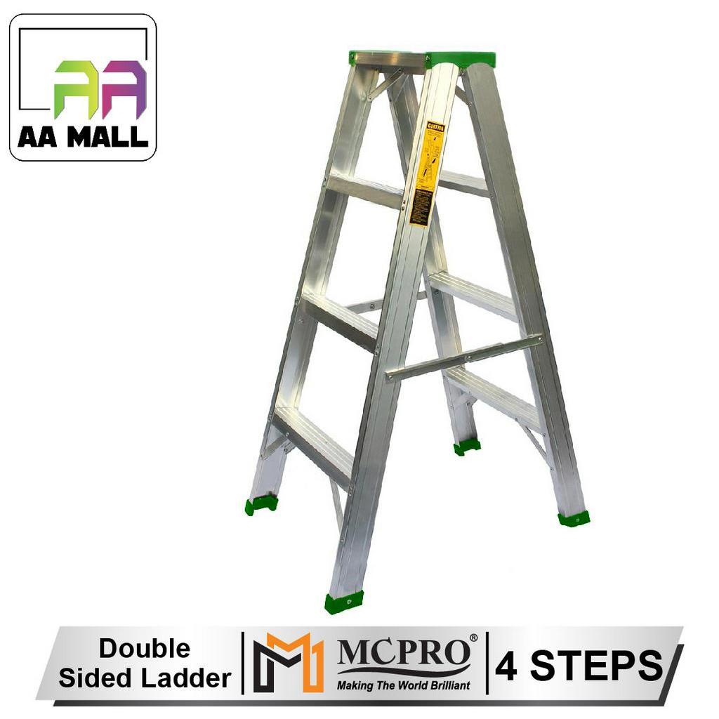 MCPRO Aluminium Double Sided Ladder 4 Steps Tangga | Shopee Singapore
