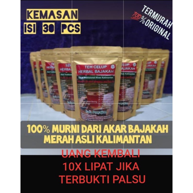MERAH Red BAJAKAH Tea Contents 30PCS 100% ORIGINAL From KALIMANTAN ...