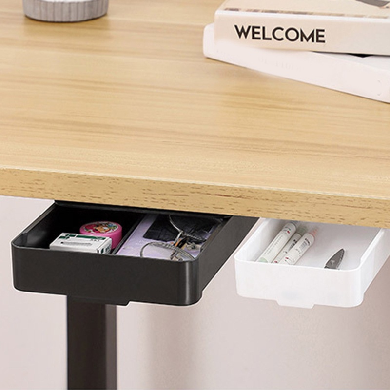 Invisible Drawer Storage Box with Lid Pull Out Under Desk Mini Drawer ...