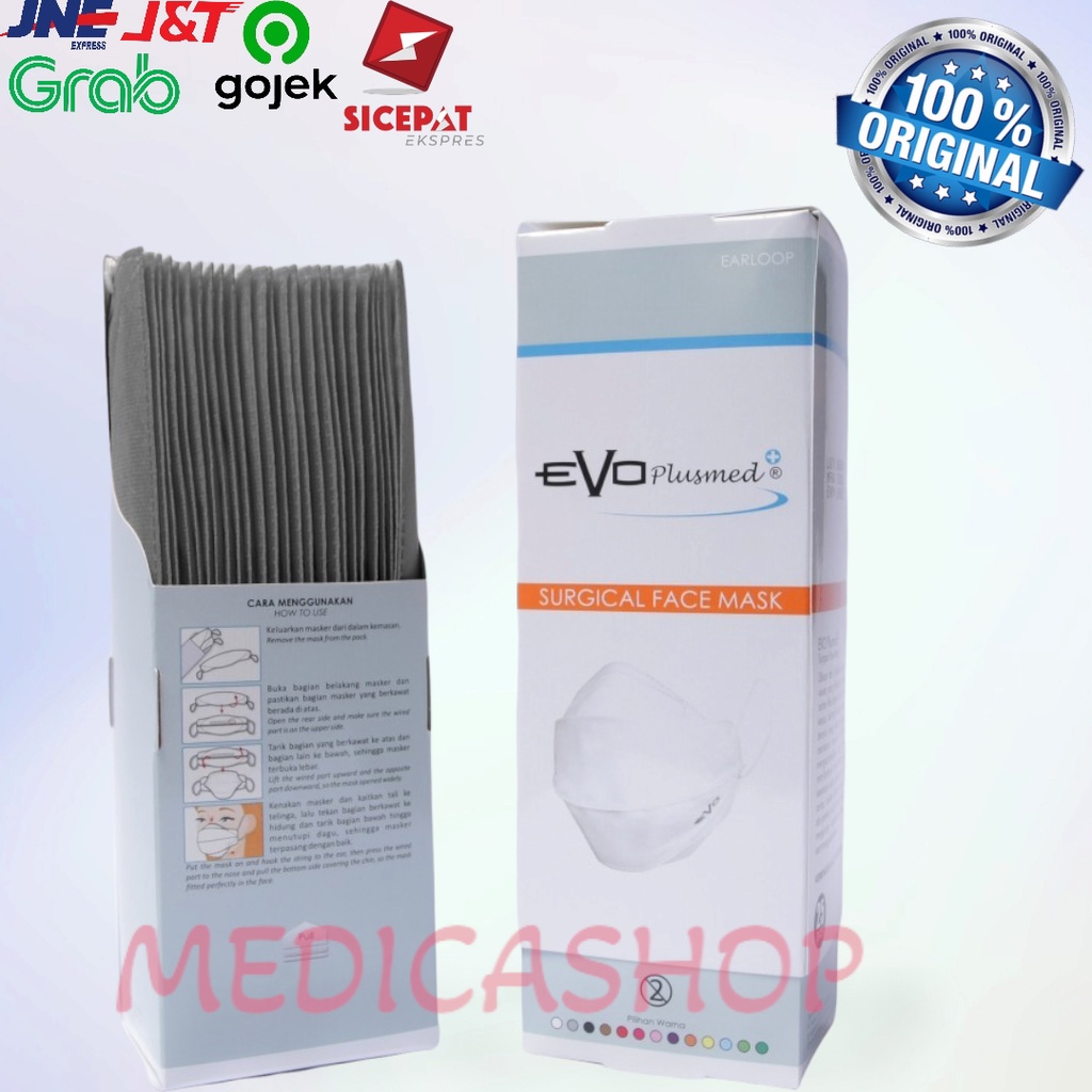 Evo Plusmed Mask 3Ply Gray Color 1 box (25Pcs) | Shopee Singapore