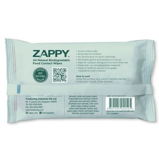 Zappy All Natural Biodegradable Food Contact Wipes 1s x 100 Sheets ...