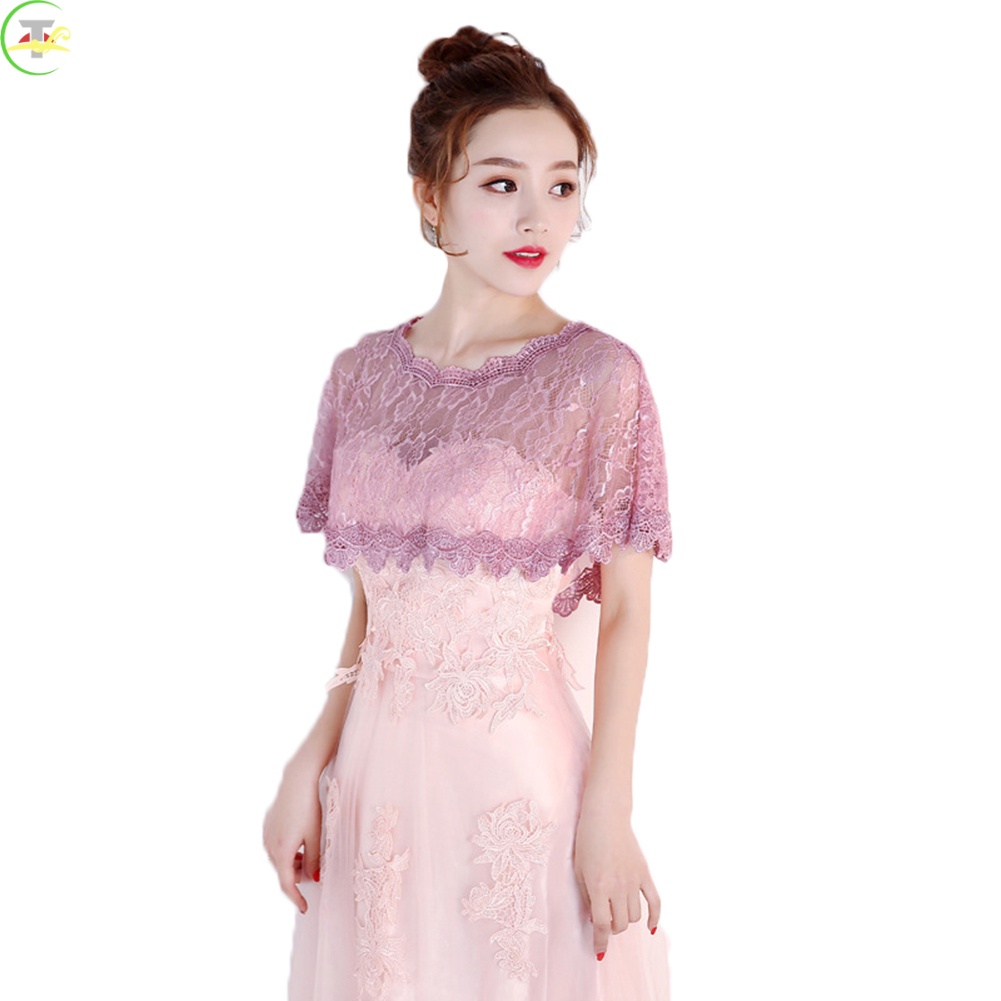 Bride Wedding Lace Tulle Shawl Thin Tippet Women Lady Sun Protection ...