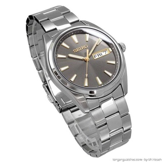 [Time Cruze] Seiko SUR343 Classic Quartz Stainless Steel Grey Dial Men ...