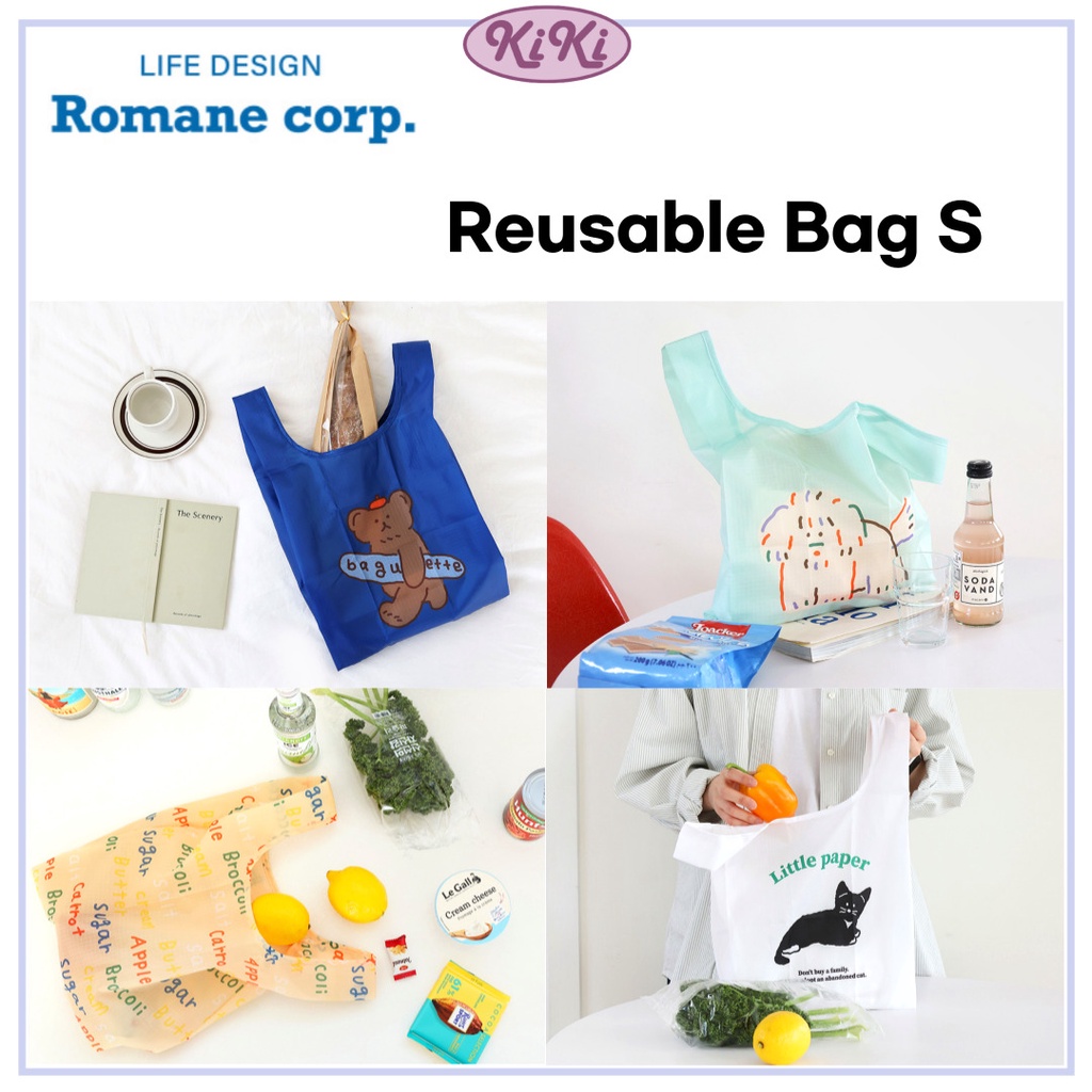 [Romane] Reusable Bag Small Eco Friendly Foldable Shopping Lunch Bag ...