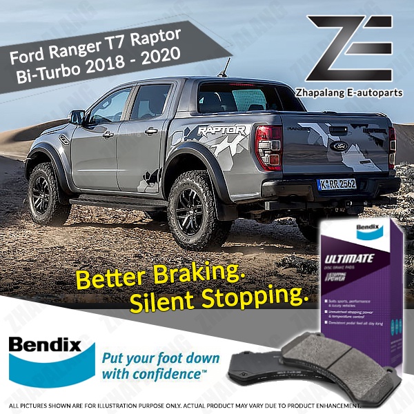 BENDIX ULTIMATE Ford Ranger T7 Raptor Bi-Turbo 2018 - 2020 Rear Brake ...